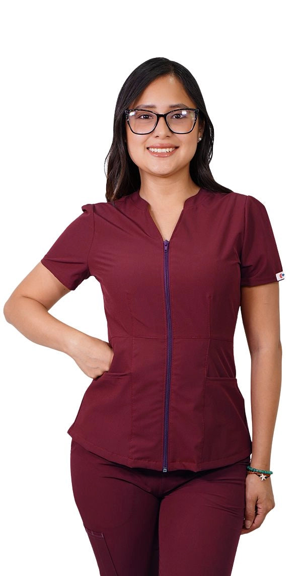 Polera Mujer Ripholia Antifluidos Azalea Burdeo